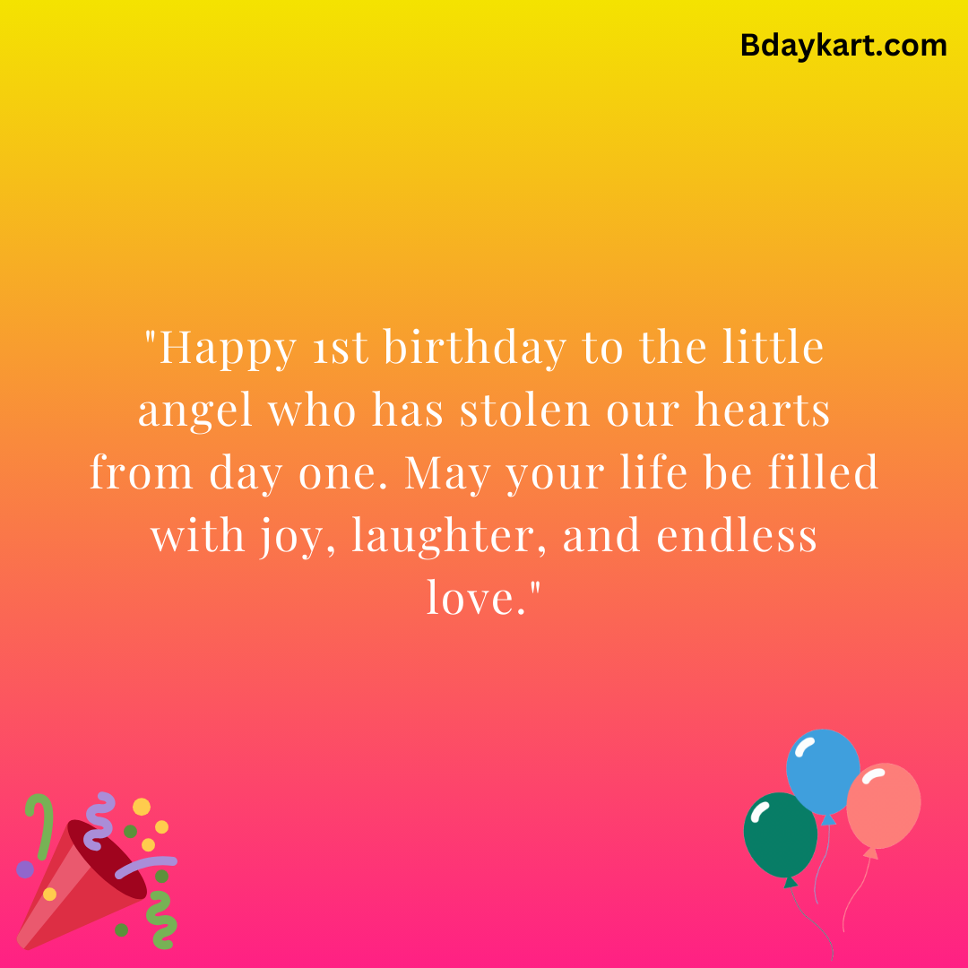 First Birthday Wishes for Baby Girl - Bdaykart.com