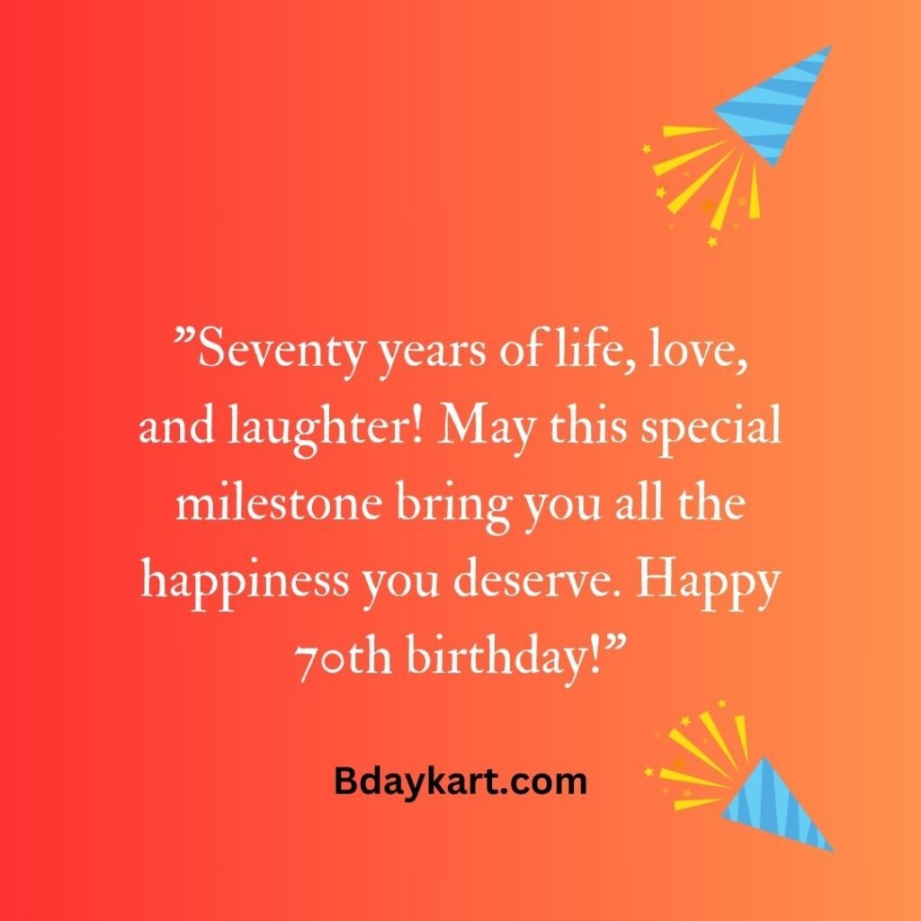 70th Birthday Wishes & Message - Bdaykart.com