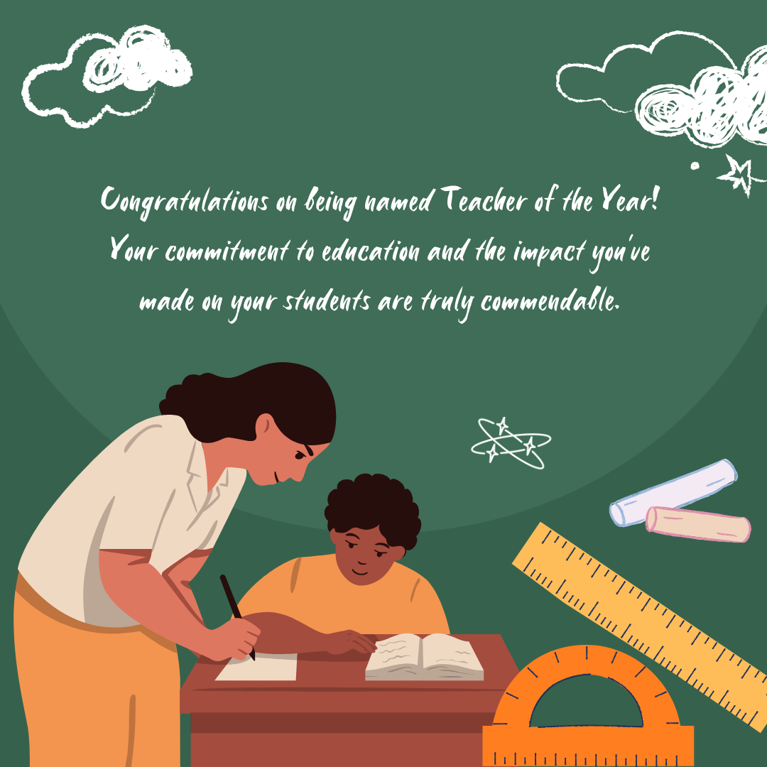 Teacher of the Year Congratulations Messages - Bdaykart.com